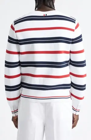 Thom Browne Variegated Rep Stripe Ottoman Stitch Sweatshirt