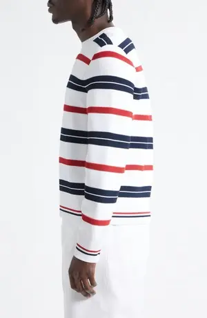 Thom Browne Variegated Rep Stripe Ottoman Stitch Sweatshirt