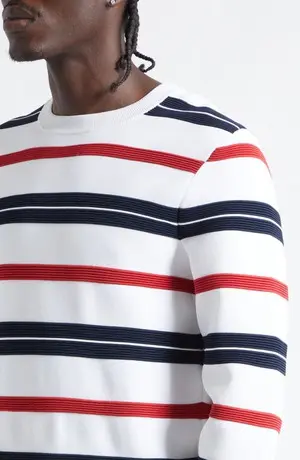 Thom Browne Variegated Rep Stripe Ottoman Stitch Sweatshirt