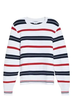 Thom Browne Variegated Rep Stripe Ottoman Stitch Sweatshirt