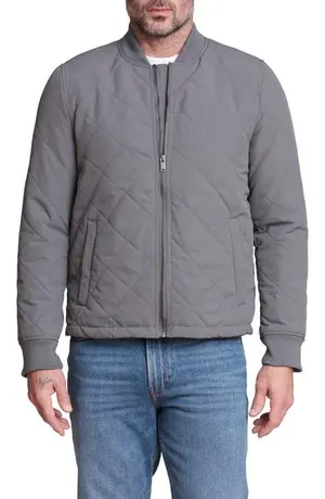 Bagatelle Quilted Bomber Jacket - Charcoal