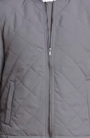 Bagatelle Quilted Bomber Jacket - Charcoal