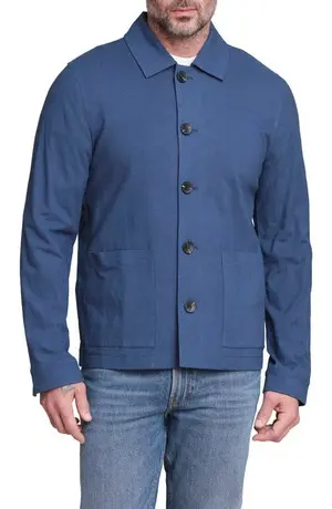 Bagatelle Relaxed Fit Linen & Cotton Work Jacket - Indigo