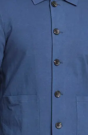 Bagatelle Relaxed Fit Linen & Cotton Work Jacket - Indigo