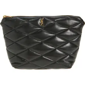 Saint Laurent Large Quilted Cosmetics Pouch - Noir