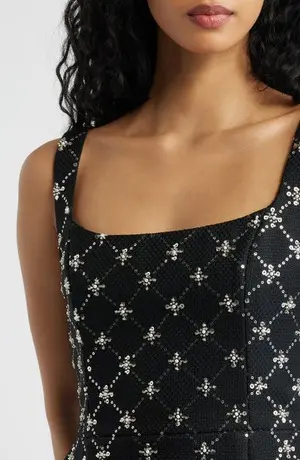 NADINE MERABI Sofia Sequin Embellished Cocktail Dress - Black