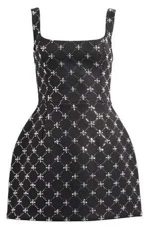 NADINE MERABI Sofia Sequin Embellished Cocktail Dress - Black