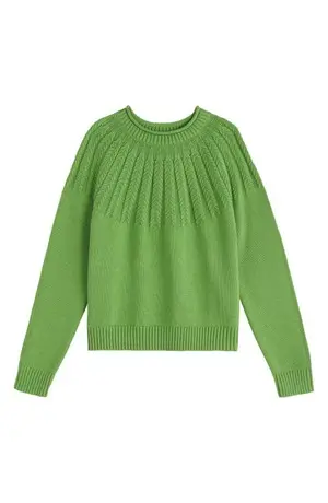 SEASALT CORNWALL Stone Chat Organic Cotton Sweater - Knit Melange Clover Leaf