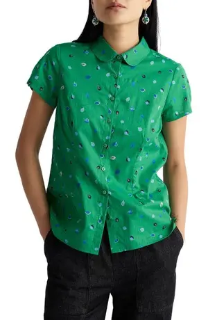 SEASALT CORNWALL Rushmaker Petal Spot Organic Cotton Voile Button-up Shirt