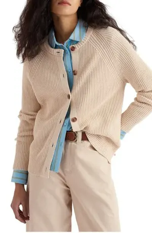 SEASALT CORNWALL Potters Meadow Organic Cotton Cardigan - Chalk