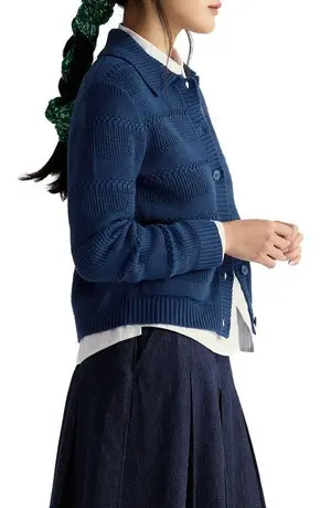 SEASALT CORNWALL Nut Lane Collared Organic Cotton Cardigan