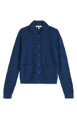 SEASALT CORNWALL Nut Lane Collared Organic Cotton Cardigan
