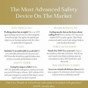 INVISAWEAR Smart Jewelry Personal Safety Keychain With Adt And 911 Features - Silver