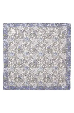 Eton Tropical Oxford Silk Pocket Square - Light Blue
