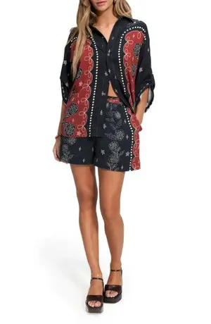 Agua Bendita Chrissy Bowly Cover-up Shirt - Black