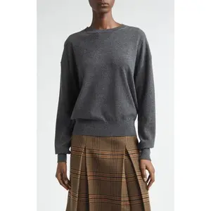 Saint Laurent Cashmere Crewneck Sweater - Gris/chine/moyen