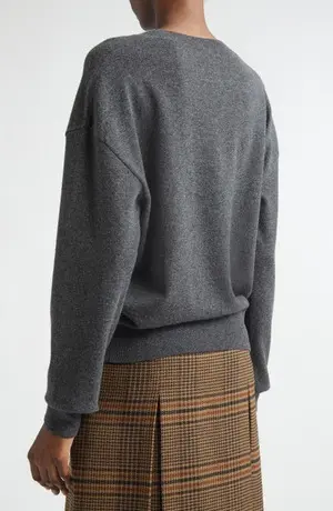 Saint Laurent Cashmere Crewneck Sweater - Gris/chine/moyen