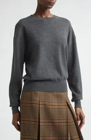 Saint Laurent Cashmere Crewneck Sweater - Gris/chine/moyen