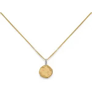 Monica Vinader Pavé Diamond Coin Pendant Necklace - 18k Gold Vermeil/diamond