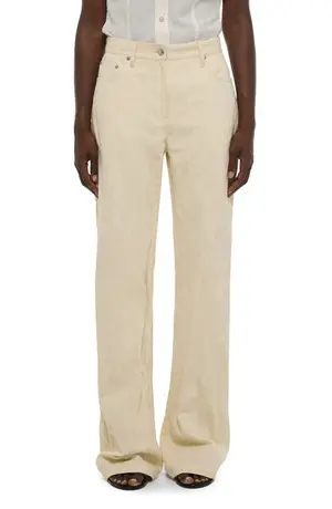 Helmut Lang Metallic Crusable Bootcut Jeans - Muslin