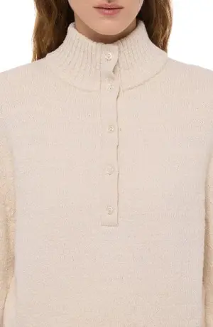 Helmut Lang Wool & Cotton Blend Slub Turtleneck Sweater