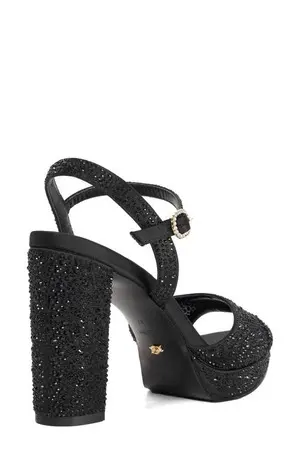 Dune London Ankle Strap Platform Sandal - Black