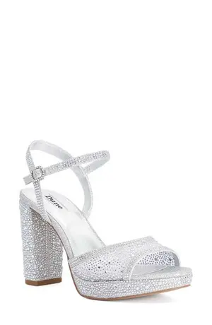 Dune London Ankle Strap Platform Sandal - Silver