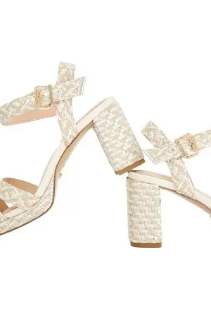 Dune London Ankle Strap Platform Sandals - Beige Multi