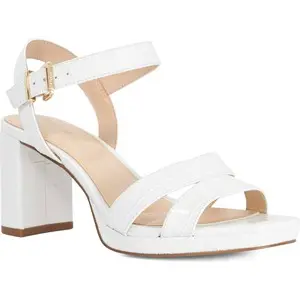Dune London Manifesting Ankle Strap Platform Sandal - White