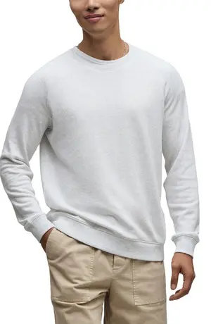 Barefoot Dreams Crewneck French Terry Sweatshirt - Heather White