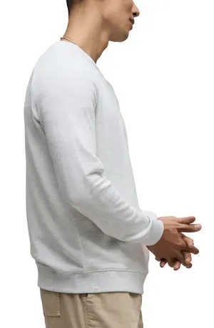 Barefoot Dreams Crewneck French Terry Sweatshirt - Heather White