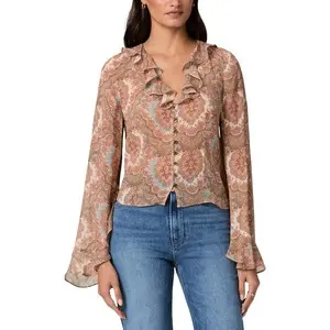 Paige Eve Silk Georgette Shirt - Surf Multi