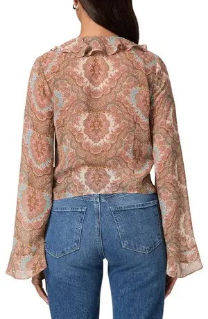 Paige Eve Silk Georgette Shirt - Surf Multi