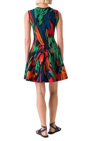 Akris Scribble Jacquard Fit & Flare Dress