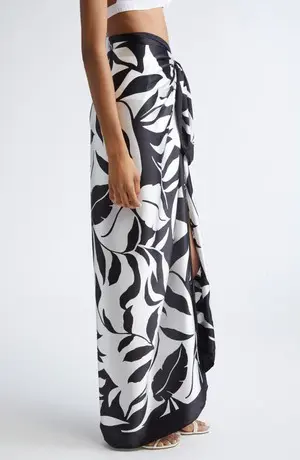 Max Mara Beachwear Foam Print Silk Sarong