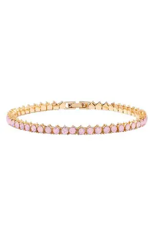 BROOK & YORK Isabella Tennis Bracelet - Gold/pink