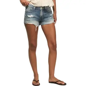 Lucky Brand Festival Ripped Denim Cutoff Shorts - Gone Surfin Wash
