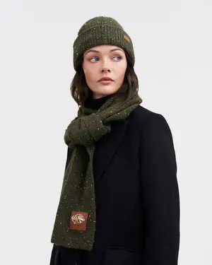 FABLE ENGLAND Green Knitted Scarf