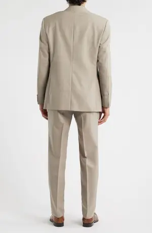 Canali Siena Regular Fit Solid Tan Wool Suit