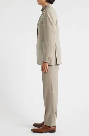 Canali Siena Regular Fit Solid Tan Wool Suit