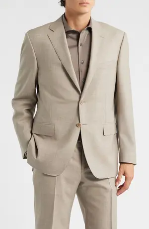 Canali Siena Regular Fit Solid Tan Wool Suit
