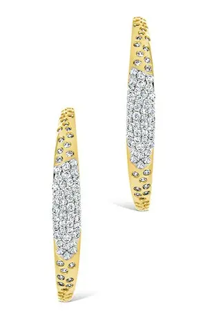 Sterling Forever Cherise Pavé Cubic Zirconia Hoop Earrings