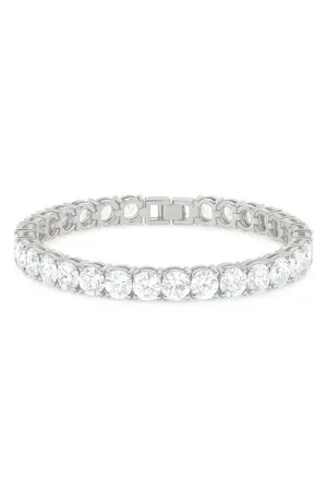 Sterling Forever Round Cut Cubic Zirconia Tennis Bracelet - Silver