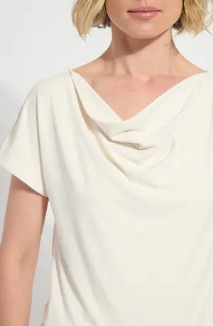 Lyssé Ensley Cowl Neck Top - Macadamia