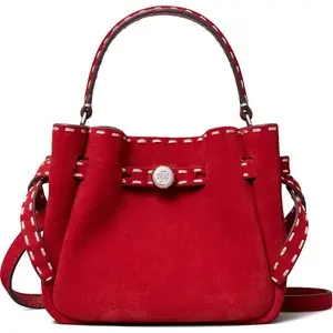 Tory Burch Mini Romy Suede Bucket Bag - Red