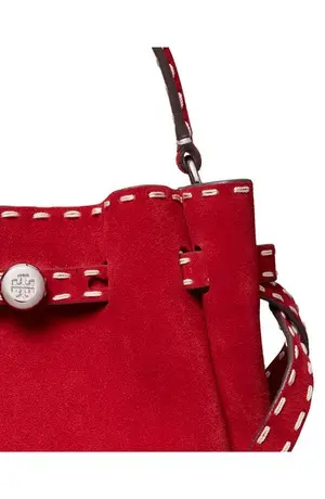 Tory Burch Mini Romy Suede Bucket Bag - Red