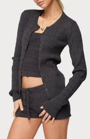 EDIKTED Nella Cable Cardigan