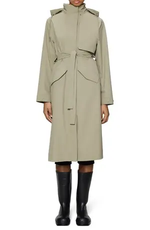 Rains Suva Waterproof Hardshell Raincoat With Removable Hood - Beige
