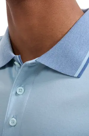 Bugatchi Tipped Pima Cotton Piqué Polo - Ether