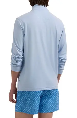 Bugatchi Mélange Quarter Zip Pullover - Vista Blue